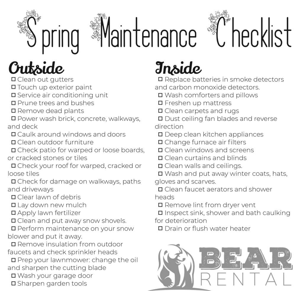 Spring Maintenance Checklist - Bear Rental